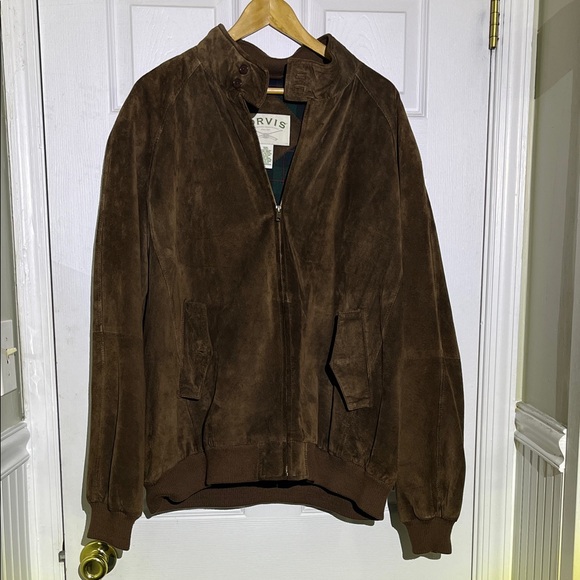Orvis | Jackets & Coats | Orvis Mens Dark Brown Suede Bomber Jacket ...